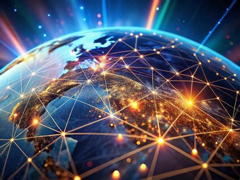 Visualizing Global Data Flow An Isometric 3d Illustration Of International Communication