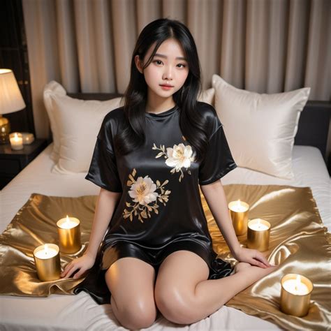 Cute Chinese Girl With Long Silky Black Hair Wearing