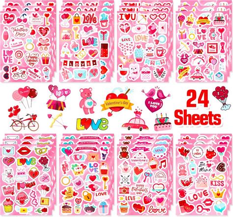 Howaf 465pcs Valentines Day Stickers Valentines Decals