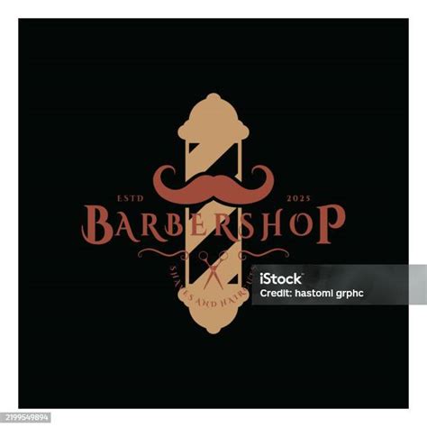 이발소 로고 빈티지 레트로 이발 면도 가위 면도 폴 빗 면도기 비즈니스 상징 라벨 이발소 배지 가위에 대한 스톡 벡터 아트 및 기타 이미지 Istock