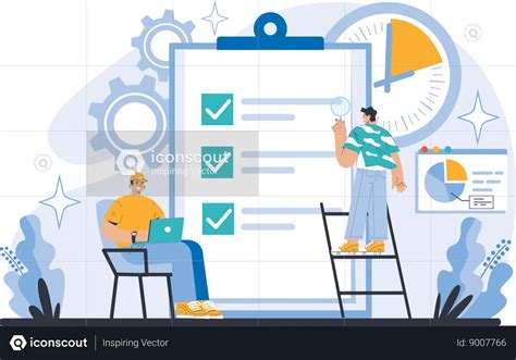 Man Checking Checklist Illustration Free Download Business