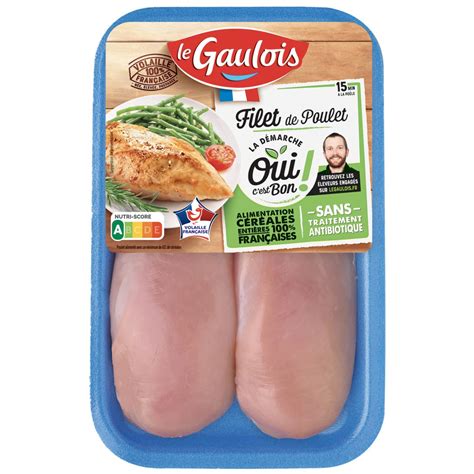 LE GAULOIS Filets de poulet blanc fermier pièces g pas cher Auchan fr
