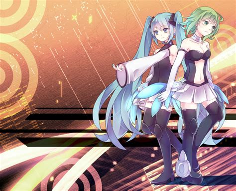 Hatsune Miku And Gumi Vocaloid Drawn By Gomano Rio Danbooru