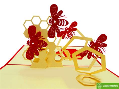 Bees Pop Up Card 3d Popup Greeting Cards Unique Dedicated Etsy