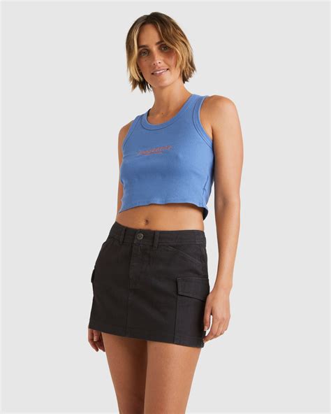 Womens Hilary Cargo Denim Skirt Black Sands Billabong Au