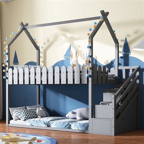 Redom Etagenbett Kinderbett Hochbett Kiefer Kinderbett Hausbett 2