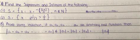 solved a find the supremum and infimum of the following 1