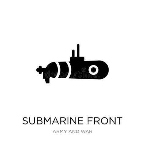 Submarine Front View Icon In Trendy Design Style Submarine Front View Icon Isolated On White