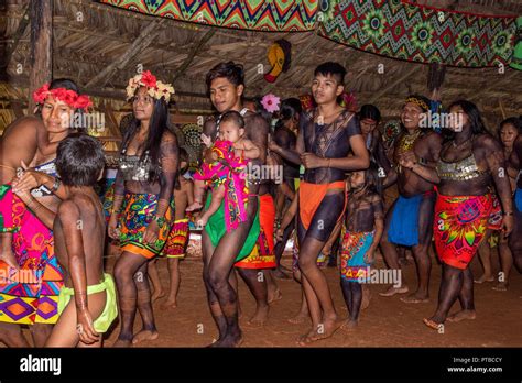 Central America Panama Gatun Lake Embera Indian Village Embera