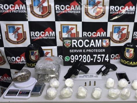 Policiais militares da Rocam detêm casal armas e drogas no bairro
