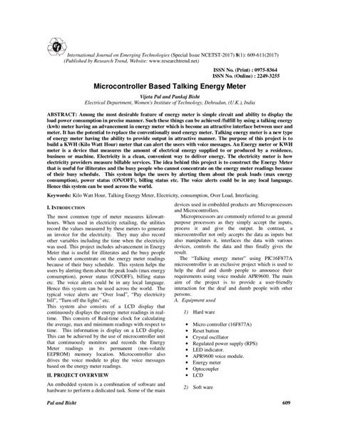 Pdf Microcontroller Based Talking Energy Meter Research Trend