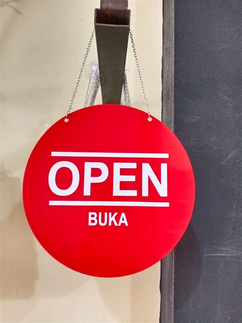 Acrylic Signage Open Close Bulat Merahakrilik Open Close Lazada