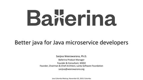 Java Colombo Meetup The Better Java For Java Microservices Developers