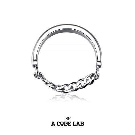 A CODE LAB镜花水月下弦月银戒指蔡徐坤同款原创情侣百搭对戒 虎窝淘