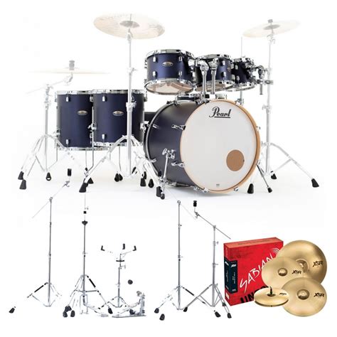 Pearl Decade Maple 7pc Pro Drum Kit W Sabian XSRs Ultramarine Velvet