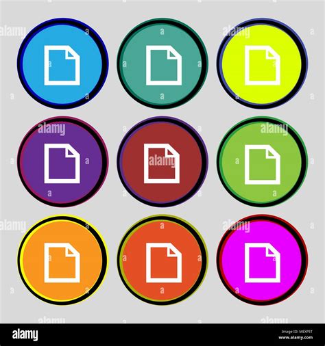 Edit Document Sign Icon Content Button Set Colourful Buttons Modern Ui Website Navigation