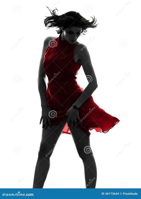 Femme Sexy En Silhouette Rouge De Robe Photo Stock Image Of Type