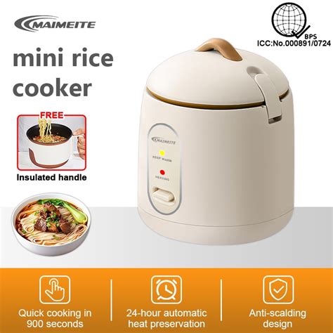 Maimeite Mini Rice Cooker 1 2l Non Stick Inner Pot Electric Cooker Easy
