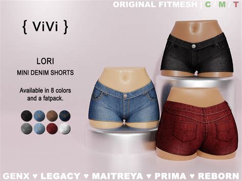 Second Life Marketplace Vivi Lori Mini Denim Shorts Demo