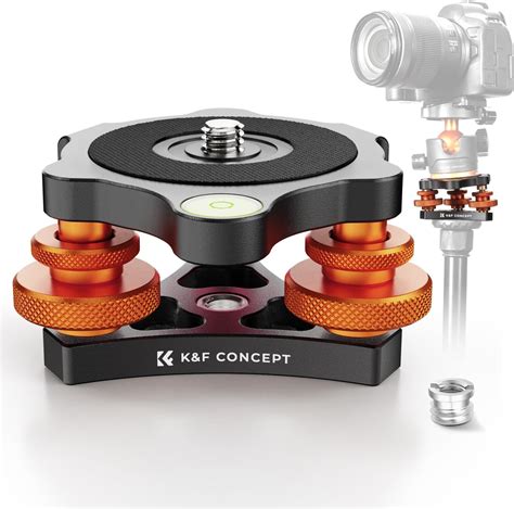 Kandf Concept Tripod Head Leveling Base With Bubble Aluminum Alloy