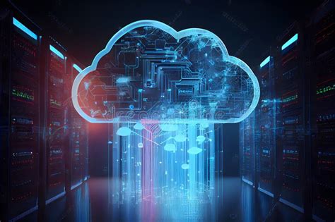 Cyber Security Ai Mind Network Management Modern Data Center Cloud Networking Ai Generated