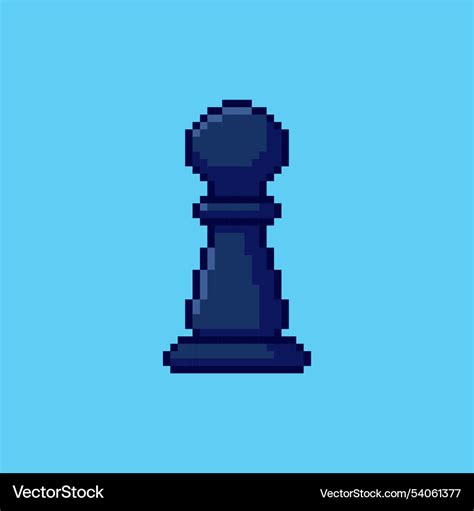 Pixel Art Chess Pawn Game Asset Design Royalty Free Vector