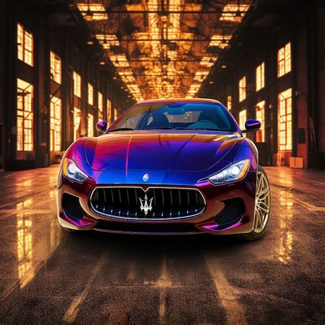 Premium Photo The Red Violet Car Is Shown In Gold