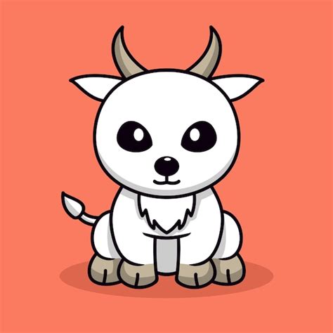 Premium Vector Vector Illustration Of Cute Goat And Chibi Animal