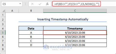 How To Insert And Use Timestamp In Excel Exceldemy