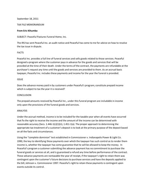 Tax Research Memorandum Assignment 1