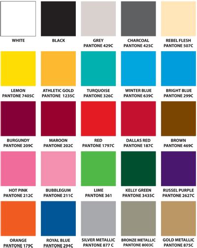 Ink Color Chart Ponasa