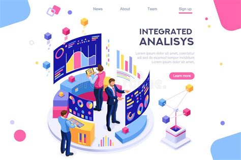 management interactive chart visualizzation analysis stock vector