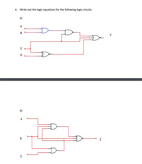 Solved Write Out The Logic Equations For The Following Chegg Com