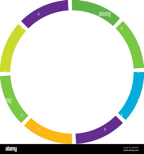 8 part section segmented circle abstract dashed lines circular