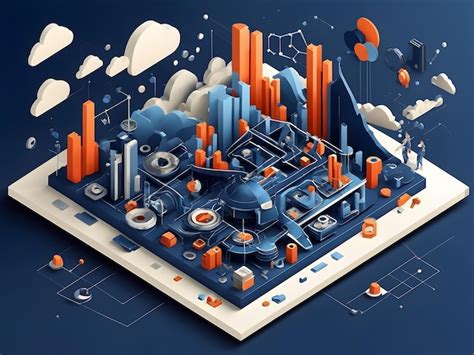 Premium AI Image Isometric Data Visualization Illustration
