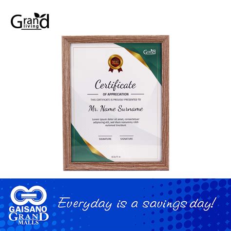 Grand Living Document Frame For Vertical Wall Hanging 85x11 208