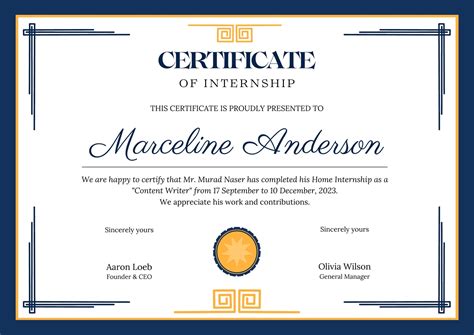 Internship Training Certificate Letter Format Free Custom Printable