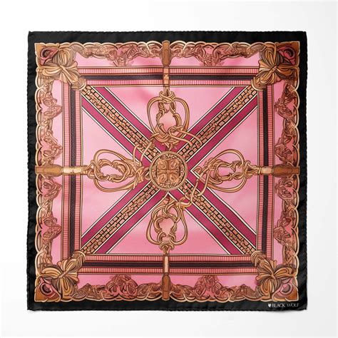 Geomatric Pattern Silk Pocket Square Black Wolf