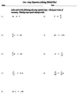 Equations And Inequalities By Allison Cohen TPT