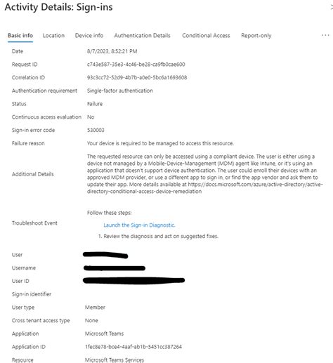 Cannot Sign Into Teams App On Iphone Error Code 53003 But No Conditional Policies Are Applied