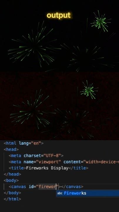 Cleanncode For Fireworks🎇html Css Css3 Shortsfeed Shorts Ytshorts Ui Ai Frontend