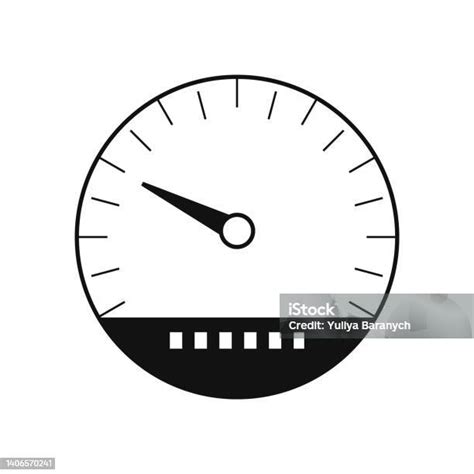 Vektor Ikon Speedometer Skala Meter Dalam Gaya Kerangka Ikon Takometer