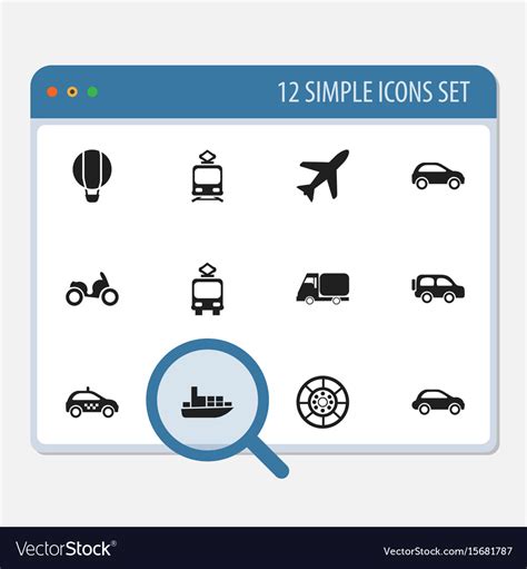 Set Of 12 Editable Transportation Icons Includes Vector Image