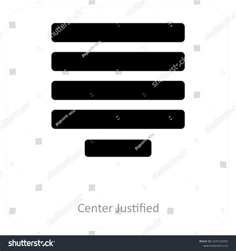 Center Justified Alignment Icon Concept Stock Vector Royalty Free