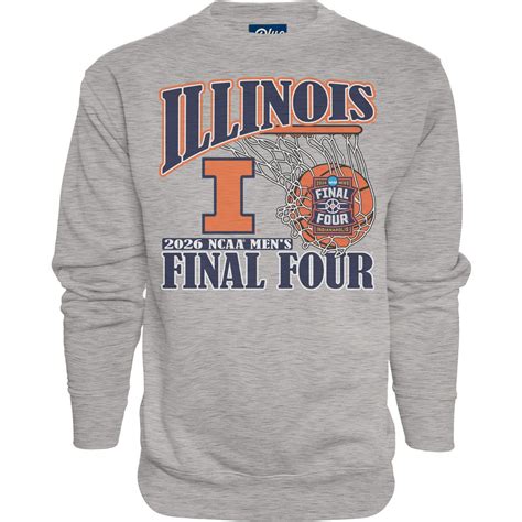 Illinois Basketball 2026 Final Four Retro Style Grey Sweatshirt