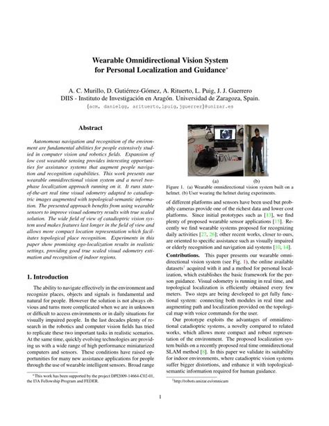 Pdf Wearable Omnidirectional Vision System For Personal Localization