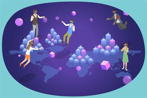 3D Isometric Flat Conceptual Illustration Of Metaverse Digital World