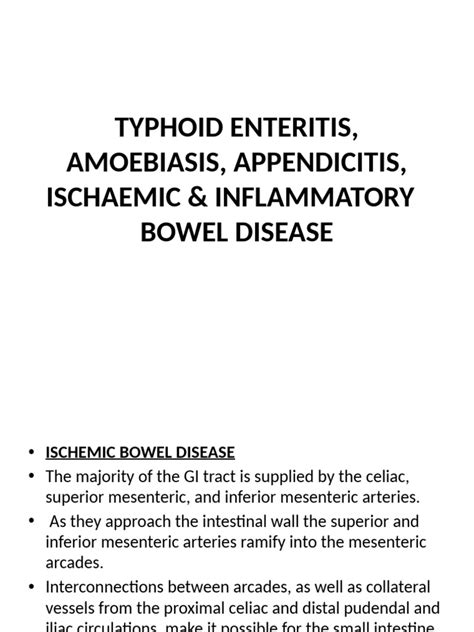 Typhoid Enteritis Amoebiasis Appendicitis And Ischaemic Pdf Crohns Disease Ulcerative Colitis