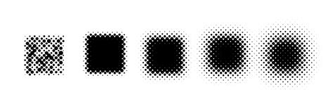 도트 패턴 하프톤 도트 또는 도트워크 텍스처 효과가 있는 그라데이션 사각형 추상적 인 벡터 하프 톤 패턴 사각형 검은 점 색상 그라데이션 0명에 대한 스톡 벡터 아트 및