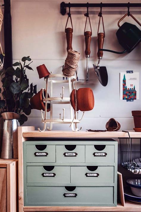 Mini Rangement Bloc En Pin Brut Ave Tiroirs 6 Tiroirs M1